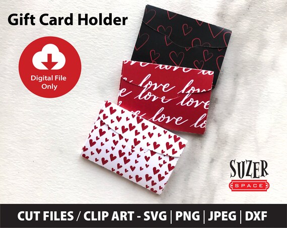 Valentine's Gift Card Holder Svg Valentine Gift Card Box - Etsy