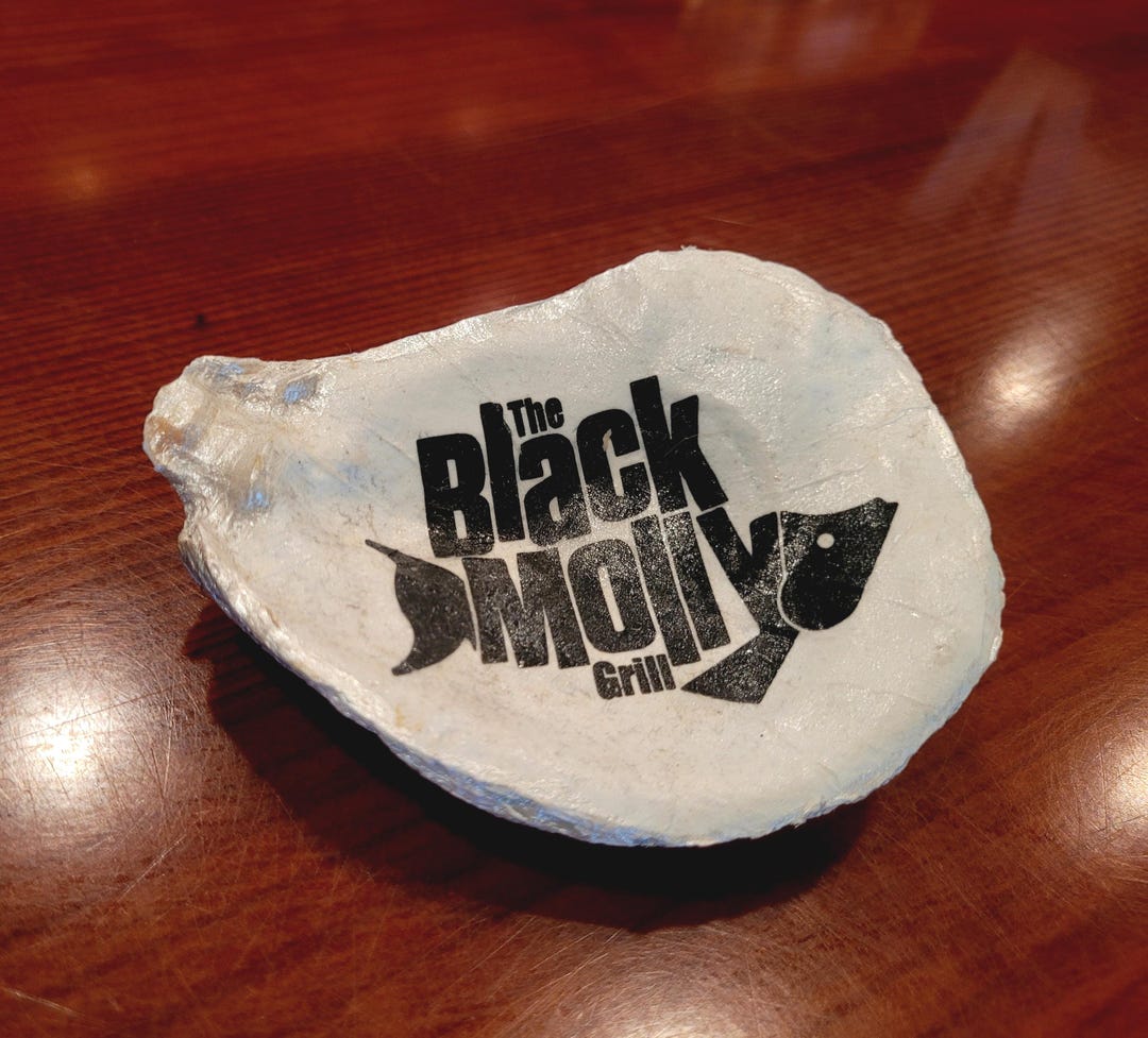 Large Custom Oyster Shell Dish, NOLA Made With YOUR LOGO Seafood ...