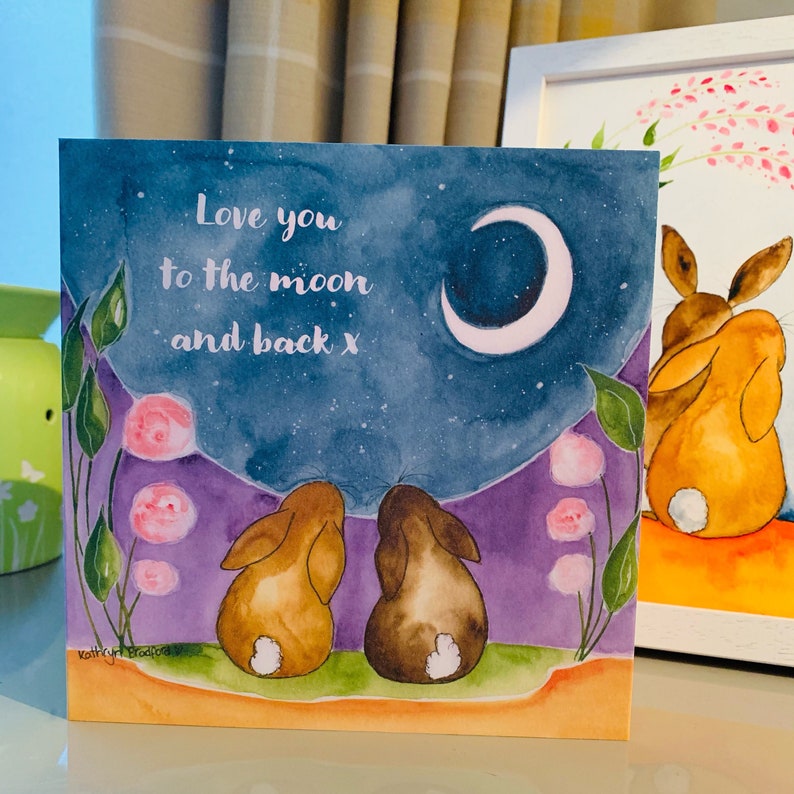 Greeting Card Blank Inside Love You to the Moon and Back - Etsy UK