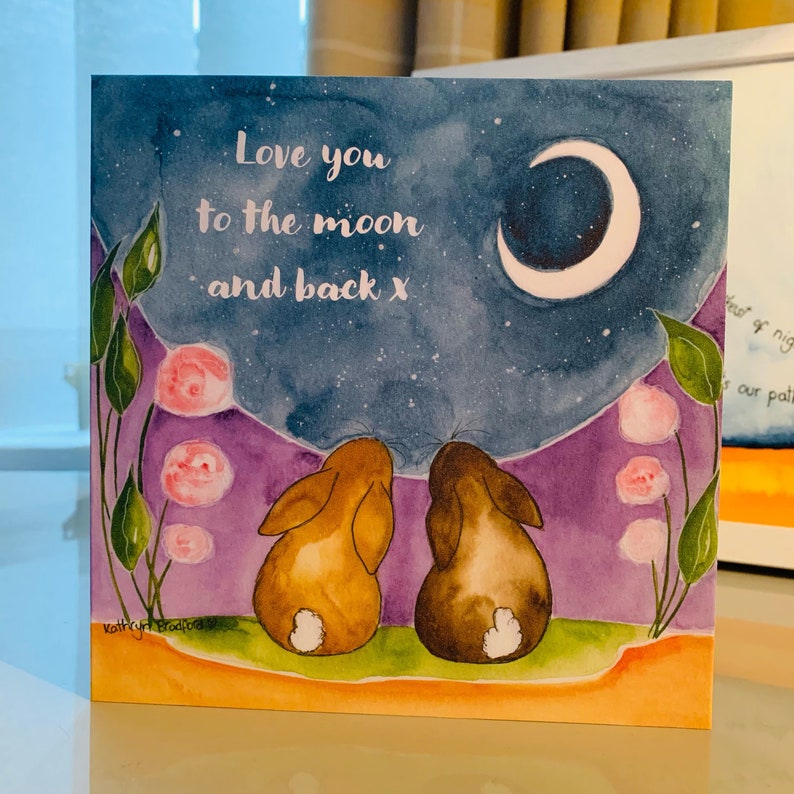 Greeting Card Blank Inside Love You to the Moon and Back - Etsy UK