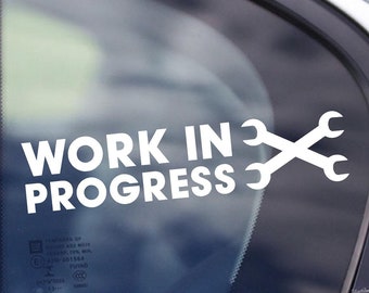 Work in Progress Car Decal - Etsy