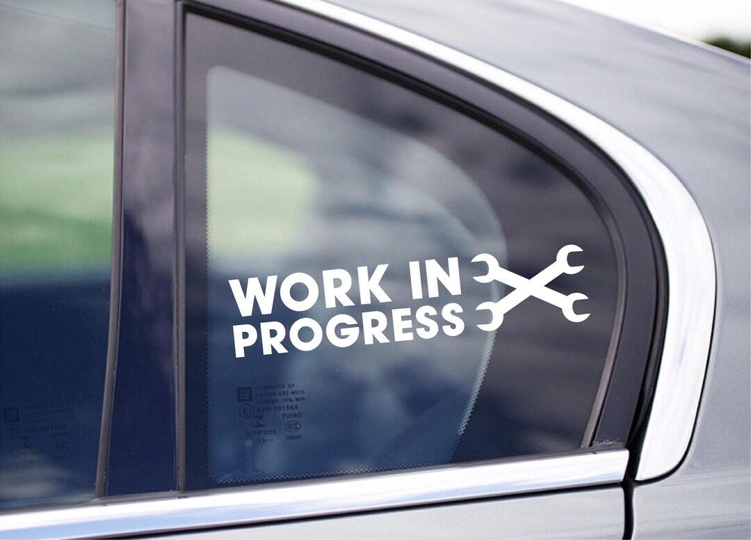 Work in Progress Car Decal - Etsy