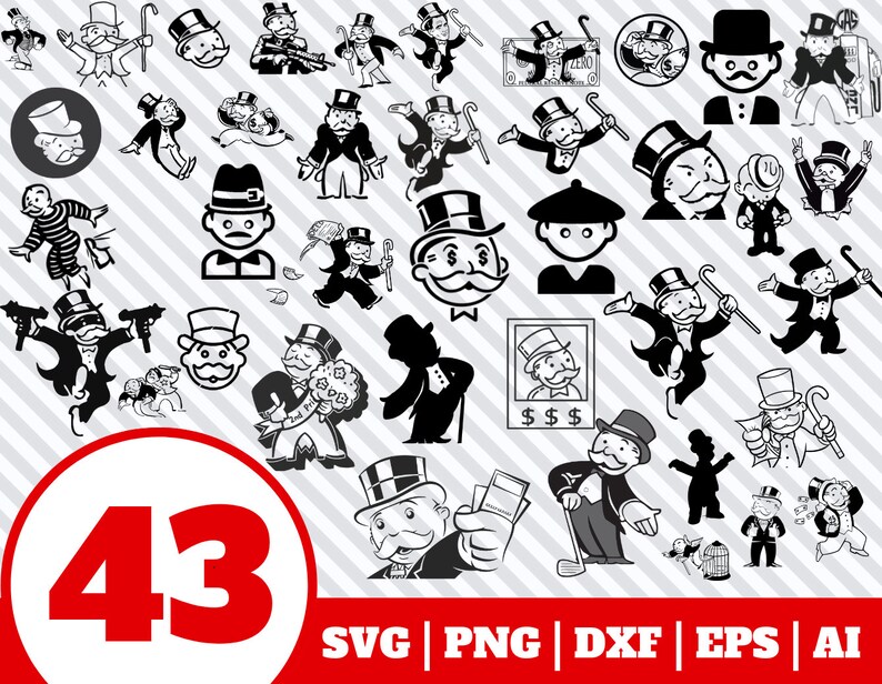 43 MONOPOLY SVG BUNDLE monopoly clipart monopoly vector | Etsy
