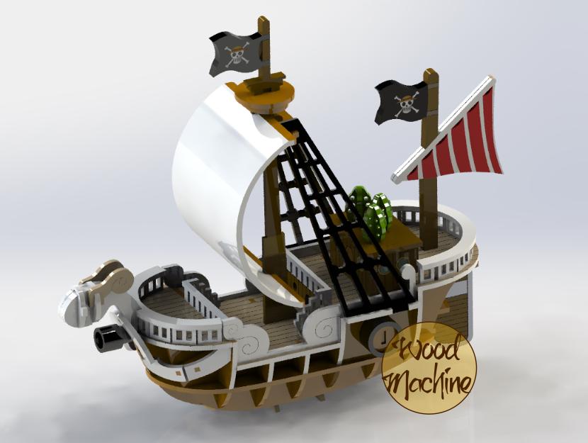 ONE PIECE Going Merry Ship Lasercut (rdworks - Cdr - Dwg - Dxf - Pdf ...