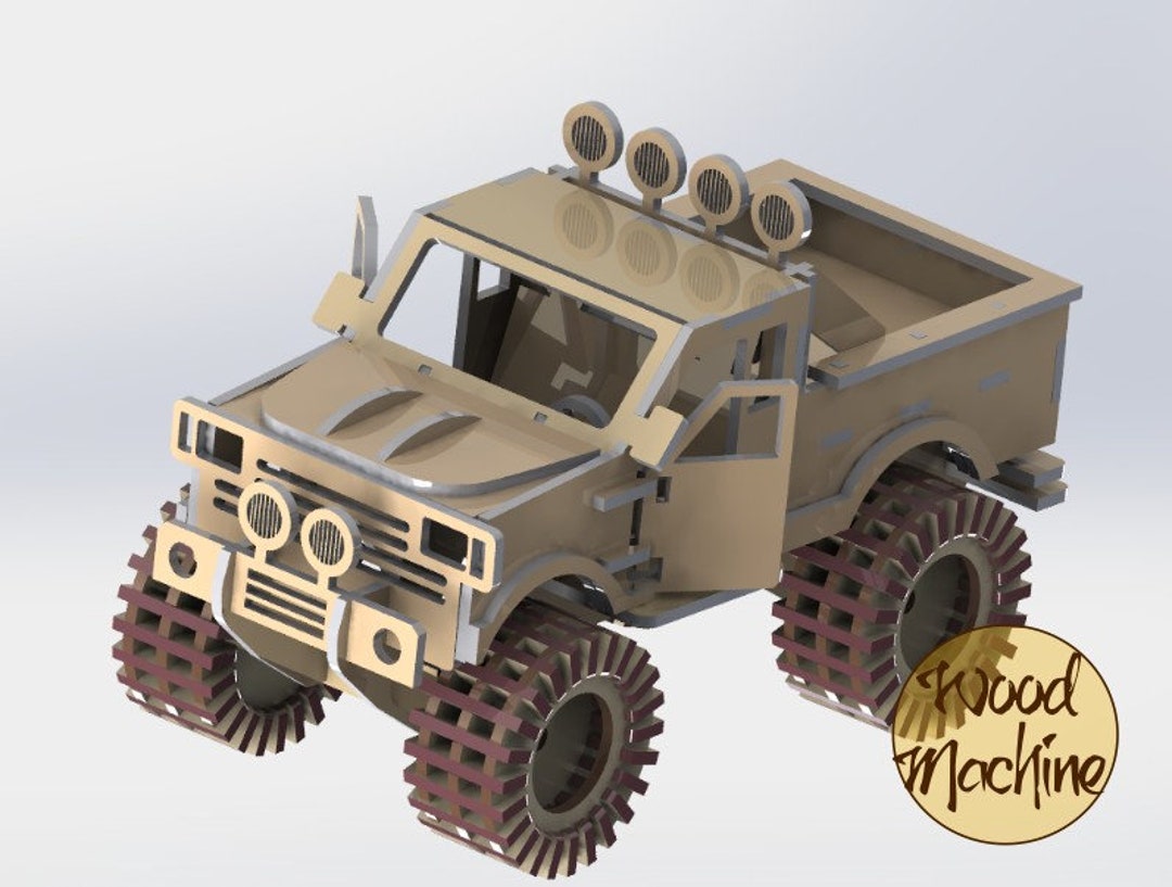 Monster Truck Lasercut (rdworkd - Solidworks - Cdr - Dxf - Dwg - Svg ...