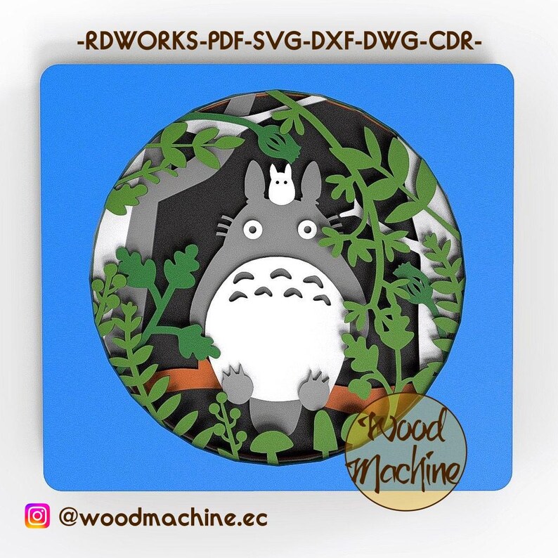 Totoro (rdworks - Cdr - Dwg - Dxf - Pdf - Svg) - Etsy