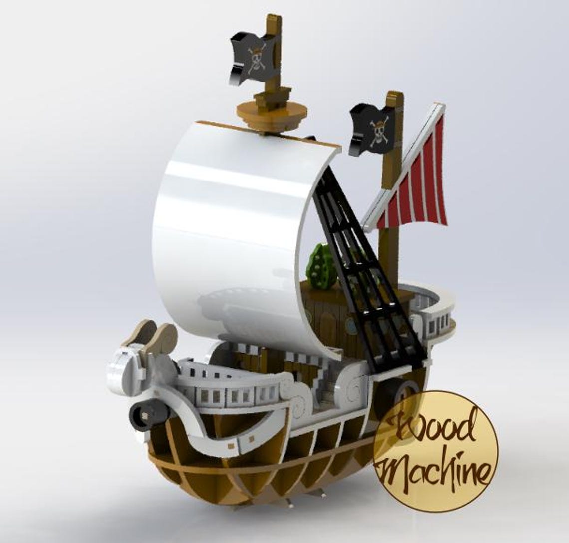 ONE PIECE Going Merry Ship Lasercut (rdworks - Cdr - Dwg - Dxf - Pdf ...
