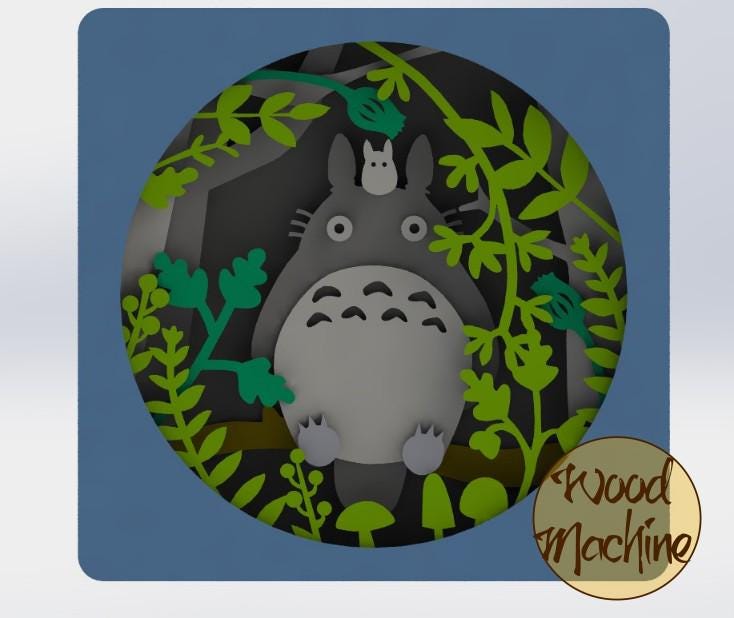 Totoro (rdworks - Cdr - Dwg - Dxf - Pdf - Svg) - Etsy
