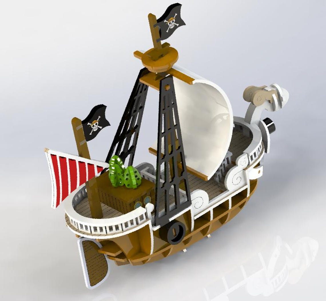 ONE PIECE Going Merry Ship Lasercut (rdworks - Cdr - Dwg - Dxf - Pdf ...