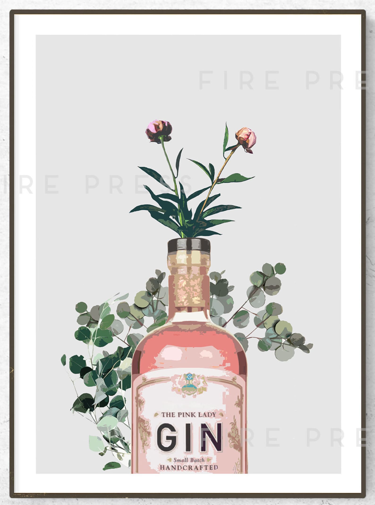 Pink Gin Poster / Print / Fashion Poster / Pink Gin Wall Art / | Etsy UK