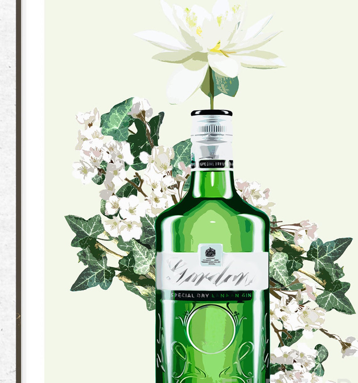 Gin Bottle Print / Poster / Fashion Print / Gin Print / | Etsy