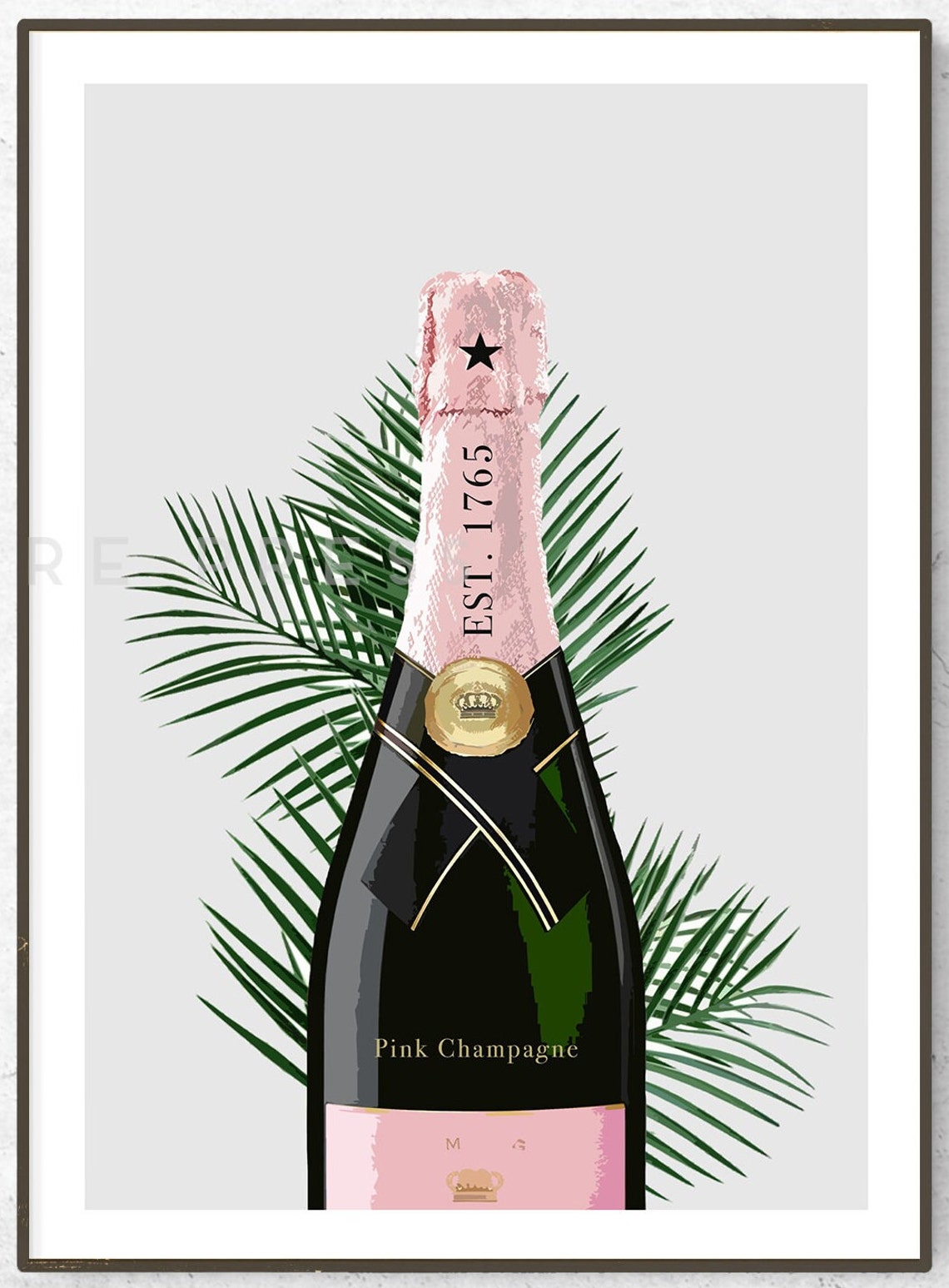 Pink Champagne Poster / Print / Fashion Poster / Champagne - Etsy