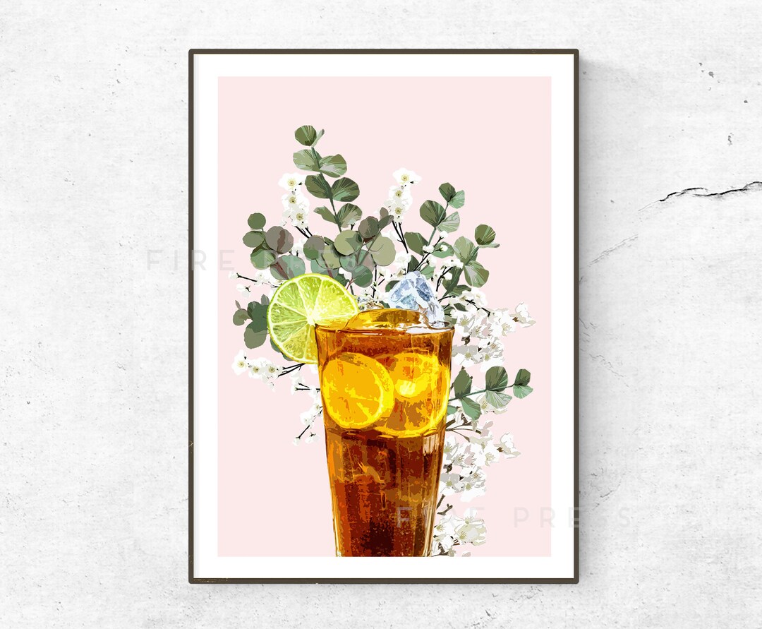 Long Island Iced Tea Poster / Print / Fashion Print / Cocktail Wall Art ...