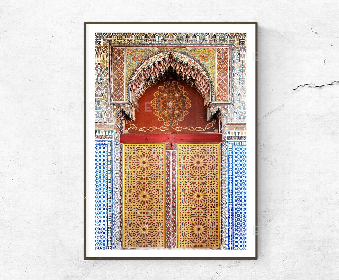 Colourful Mosaic Moroccan Doorway Print / Islamic Poster / Moroccan ...