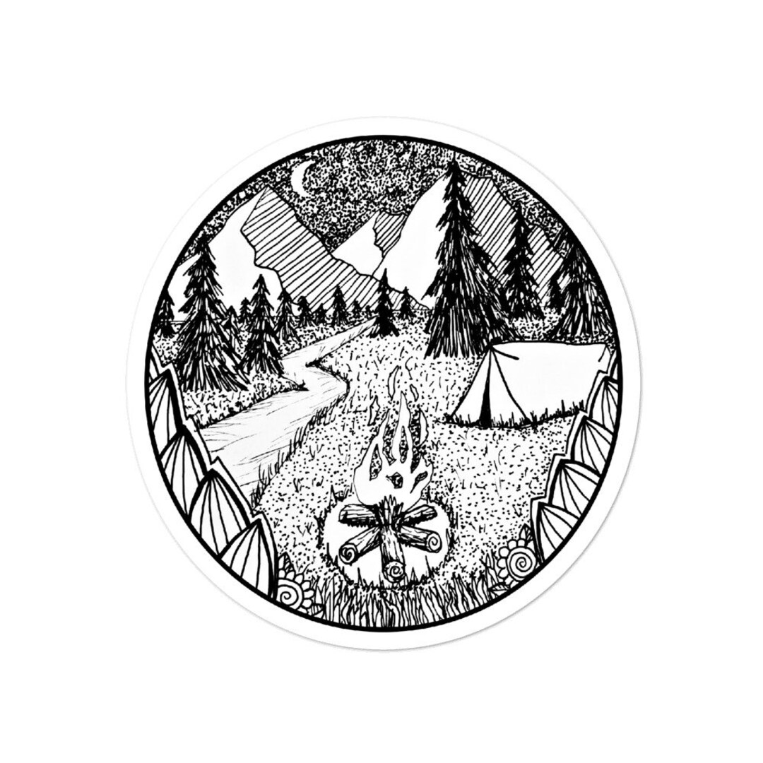 Camping Sticker - Etsy