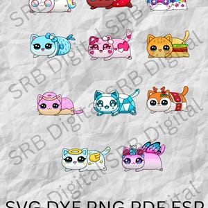 Aphmau Meemeow Cute Cats. SVG Files, PDF and PNG Files. Hamburger Cat ...