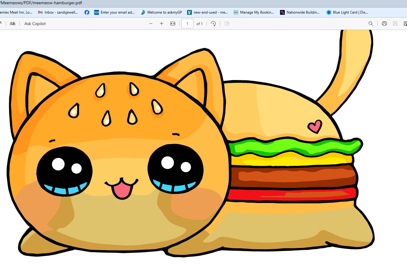 Aphmau Meemeow Cute Cats. SVG Files, PDF and PNG Files. Hamburger Cat ...