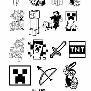 Minecraft SVG DFX Digital Bundle, Silhouette Cameo, Cricut and Laser ...
