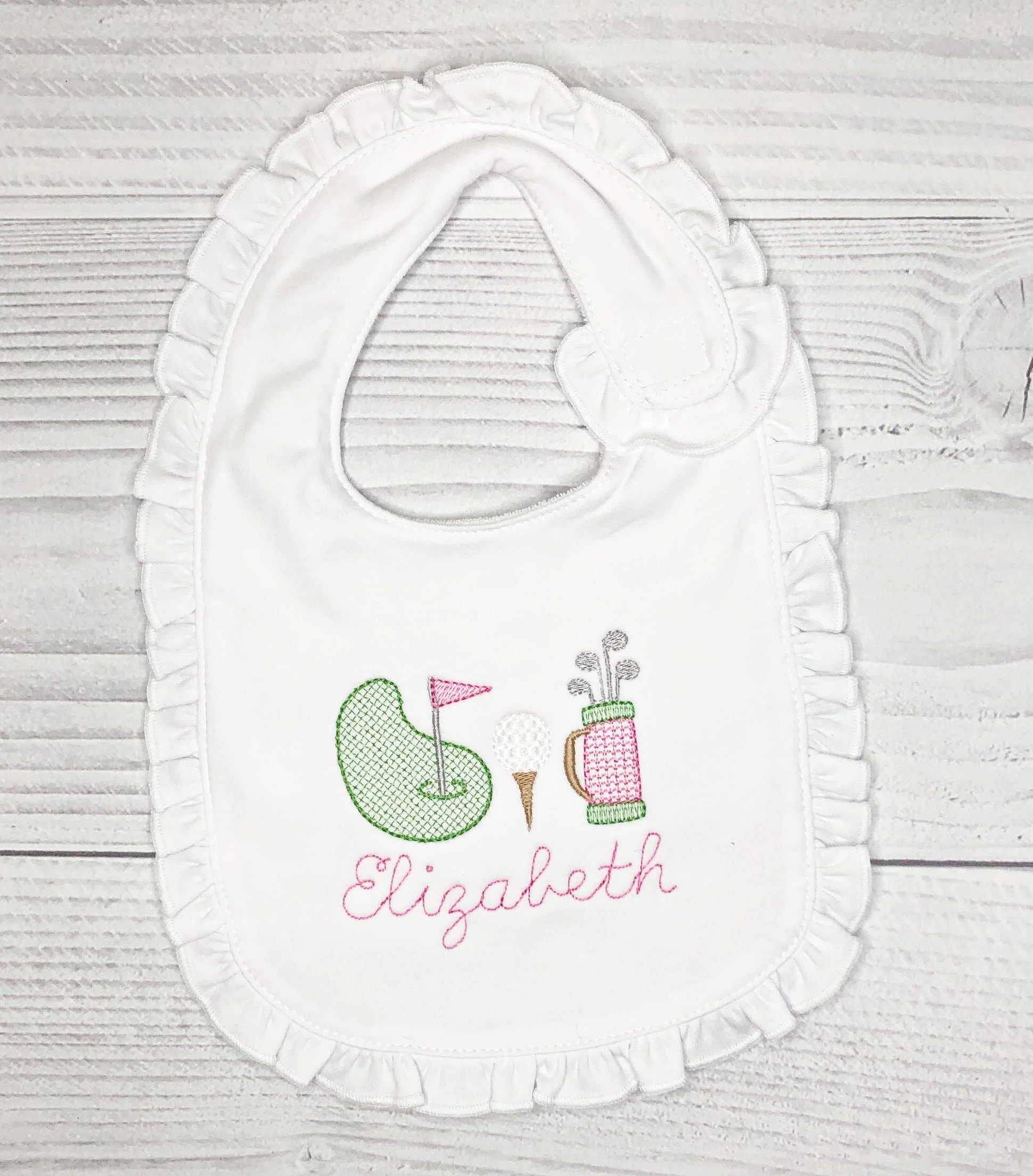 Baby Girl Gift Golf Themed Bib and Burp Set - Etsy