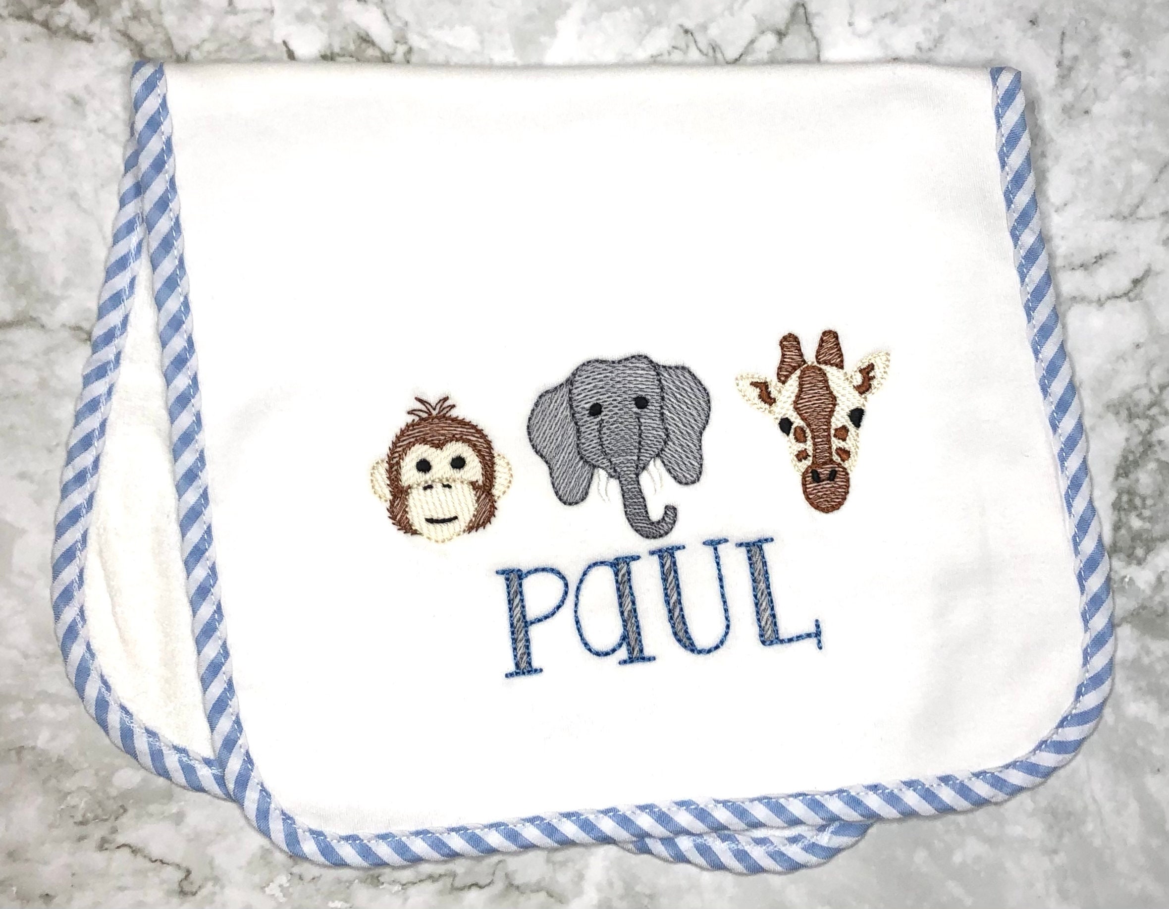 Baby Bib and Burp Gift Set-Zoo Animal Themed Bib and Burp Set | Etsy