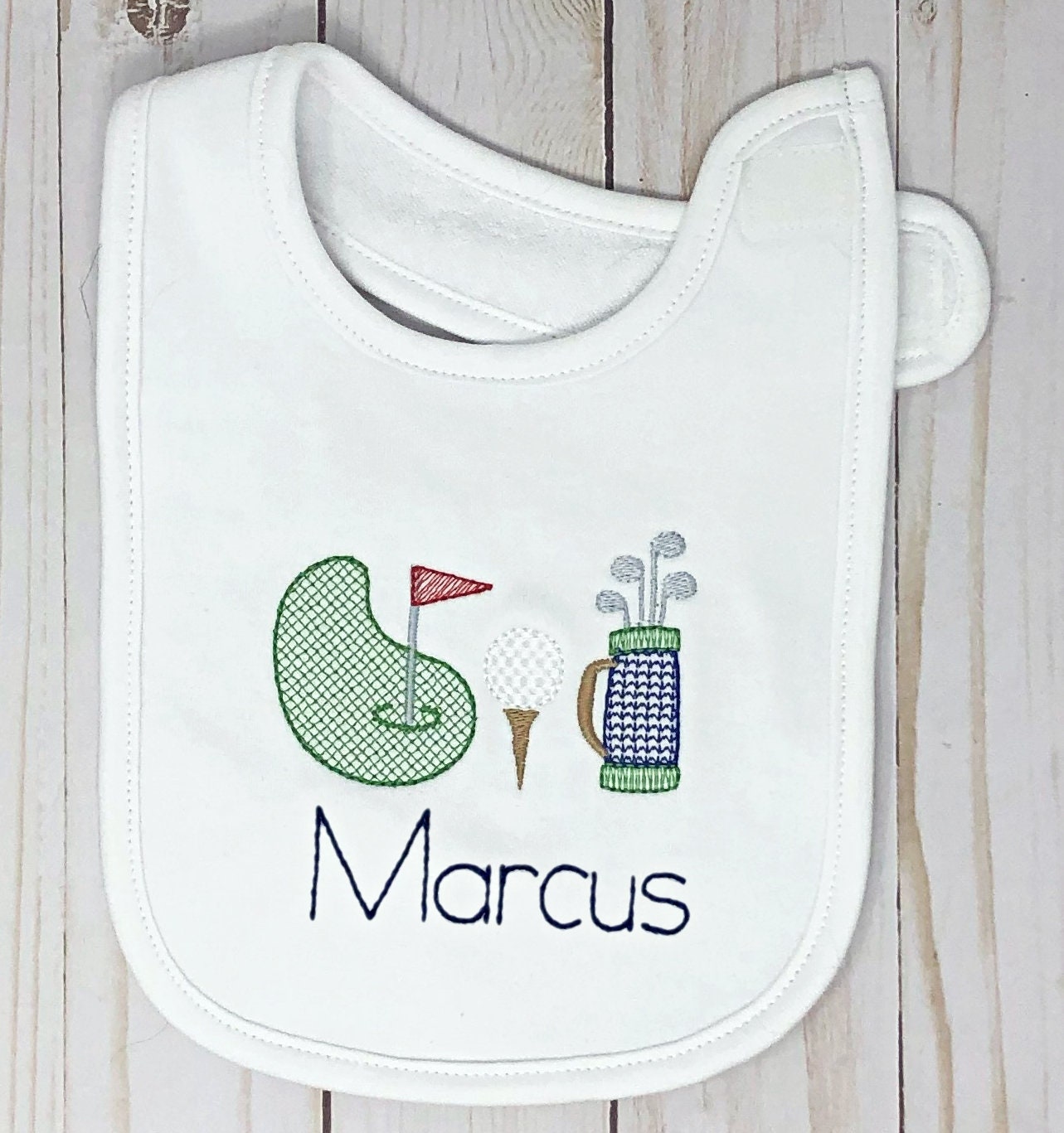 Baby Gift Golf Themed Bib and Burp Set- Personalized-embroidered - Etsy