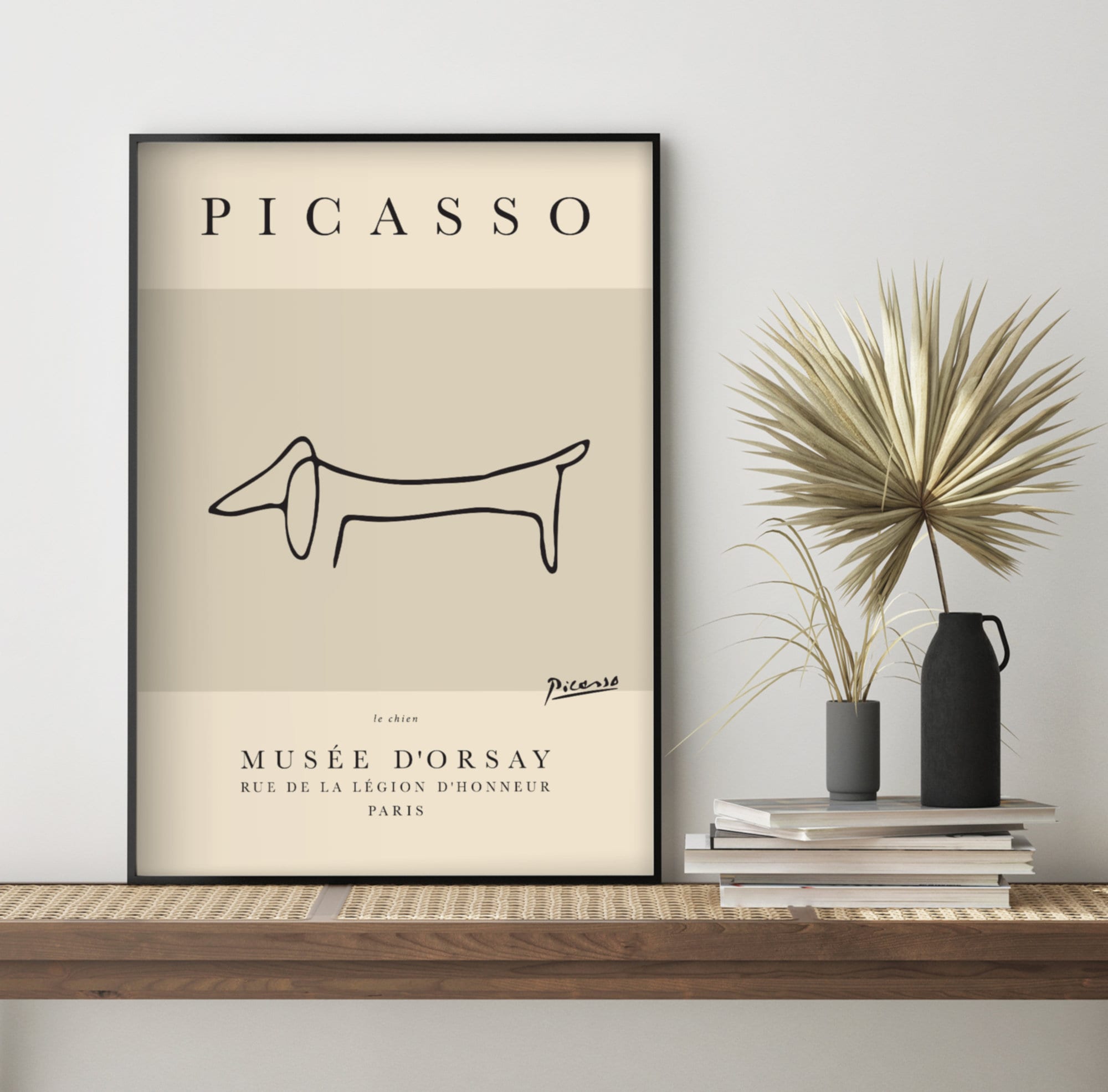 Picasso Dog Line Art Print, Minimalist Picasso Exhibition Poster ...