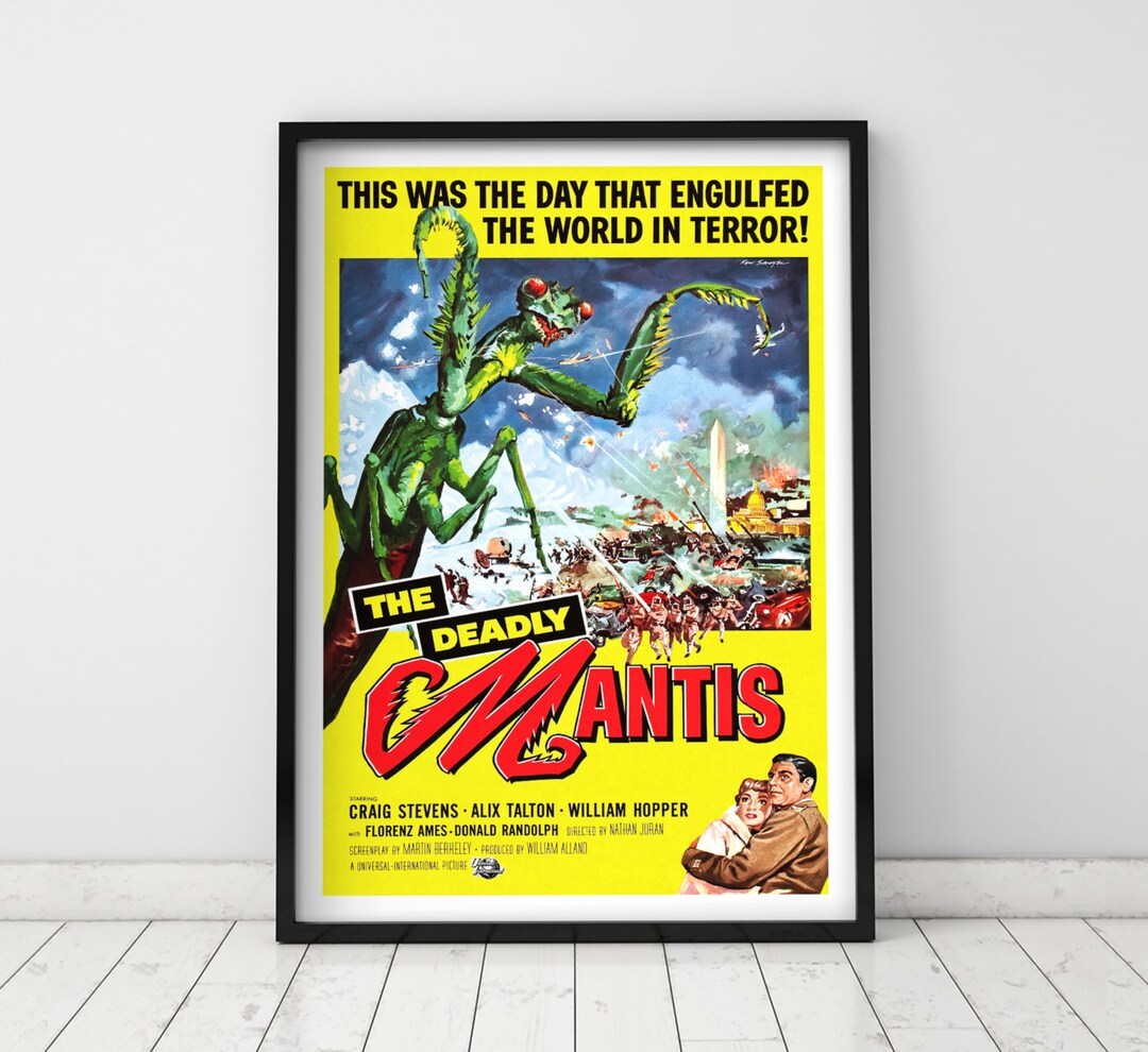 Retro Movie Poster, Sci-fi Print, the Deadly Mantis Movie Art, Vintage ...