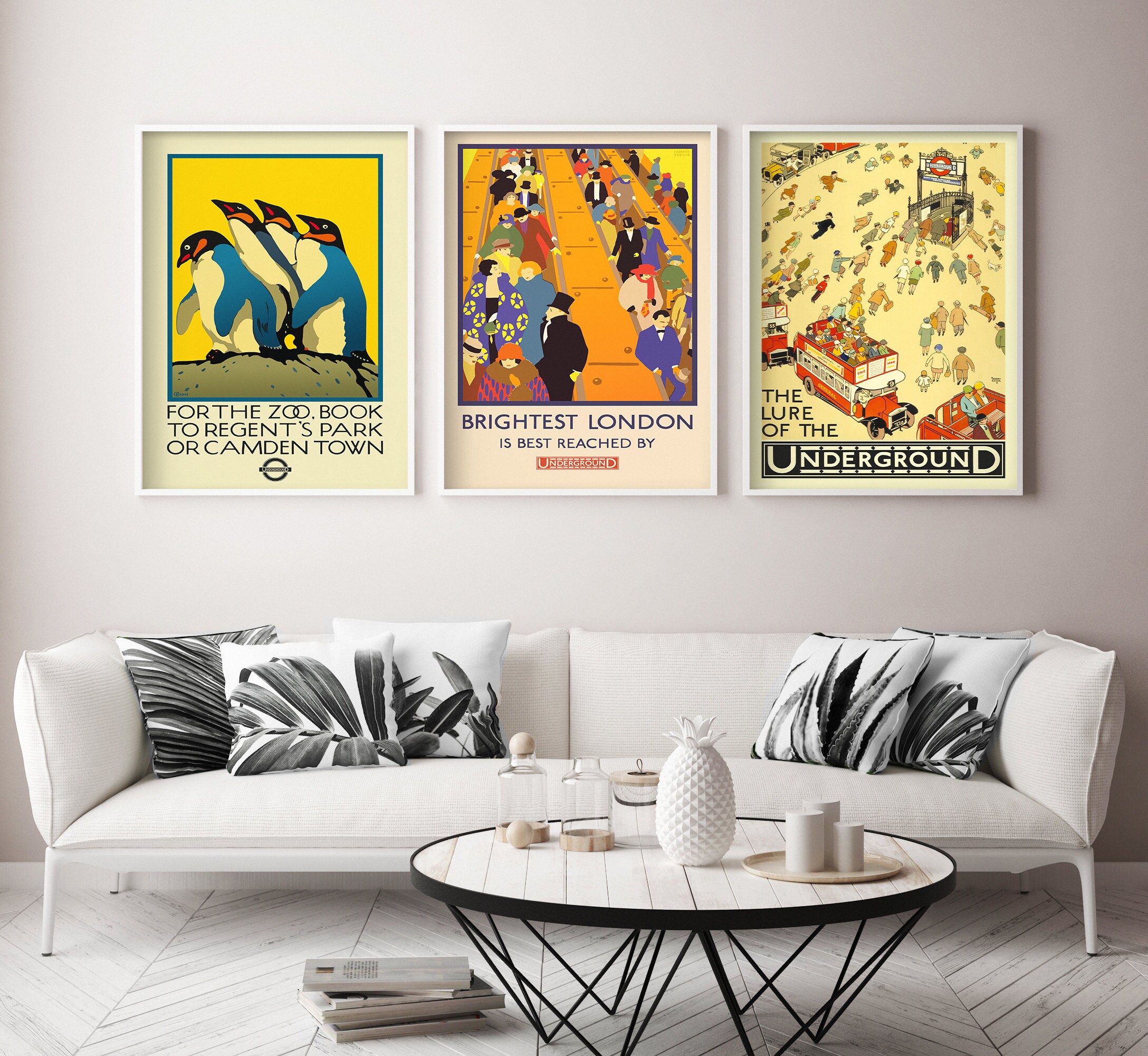 Set of 3 London Underground Prints Vintage Travel Poster - Etsy UK