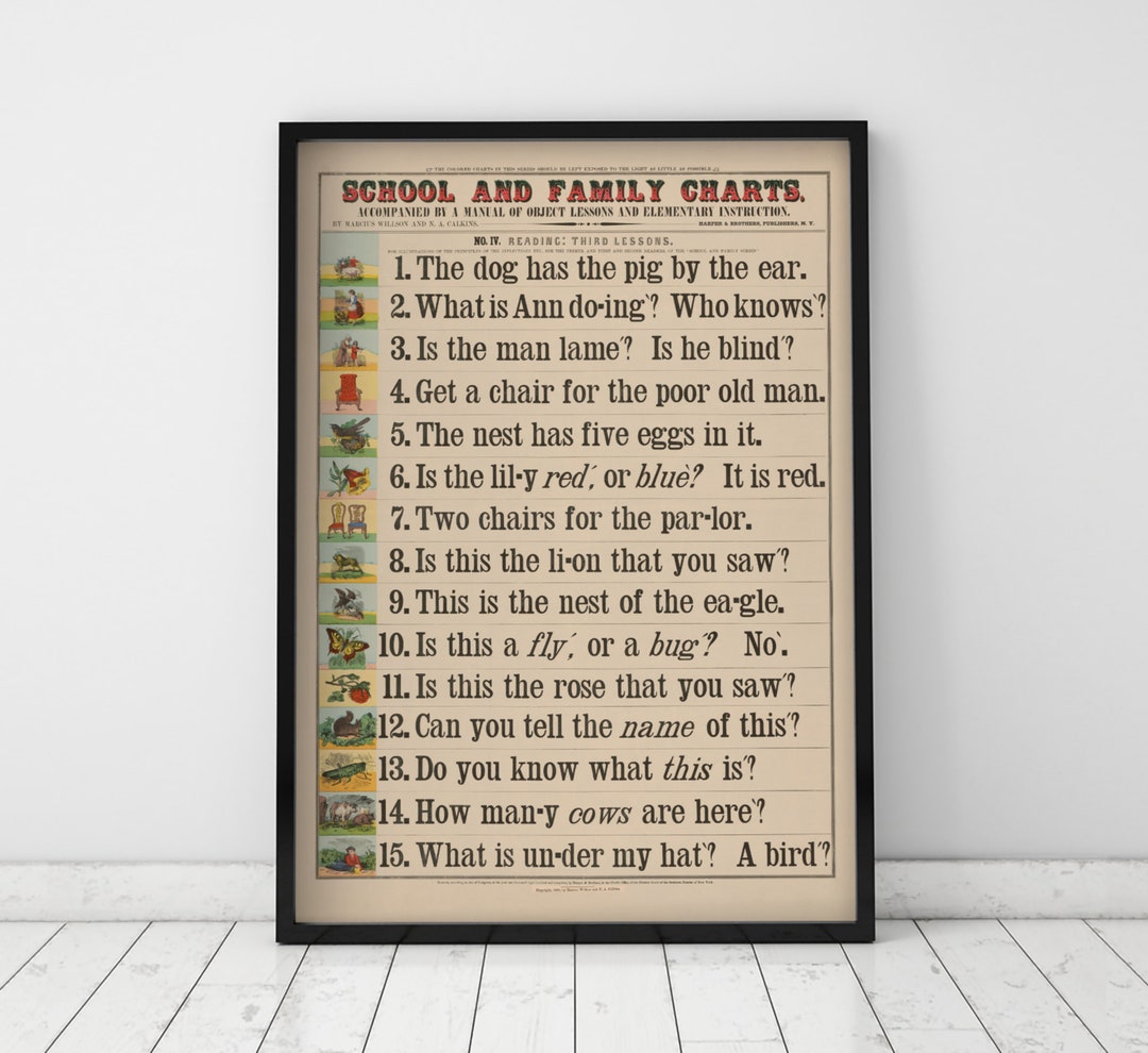 Educational Poster School & Family Charts No IV. Reading - Etsy