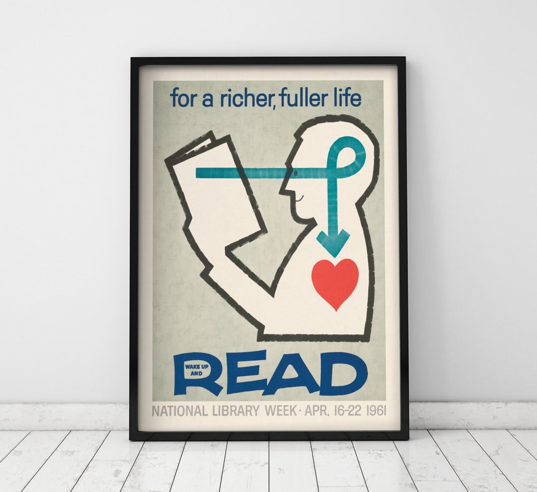 National Library Week Poster: Vintage Art Deco Print (giclée) - Etsy UK