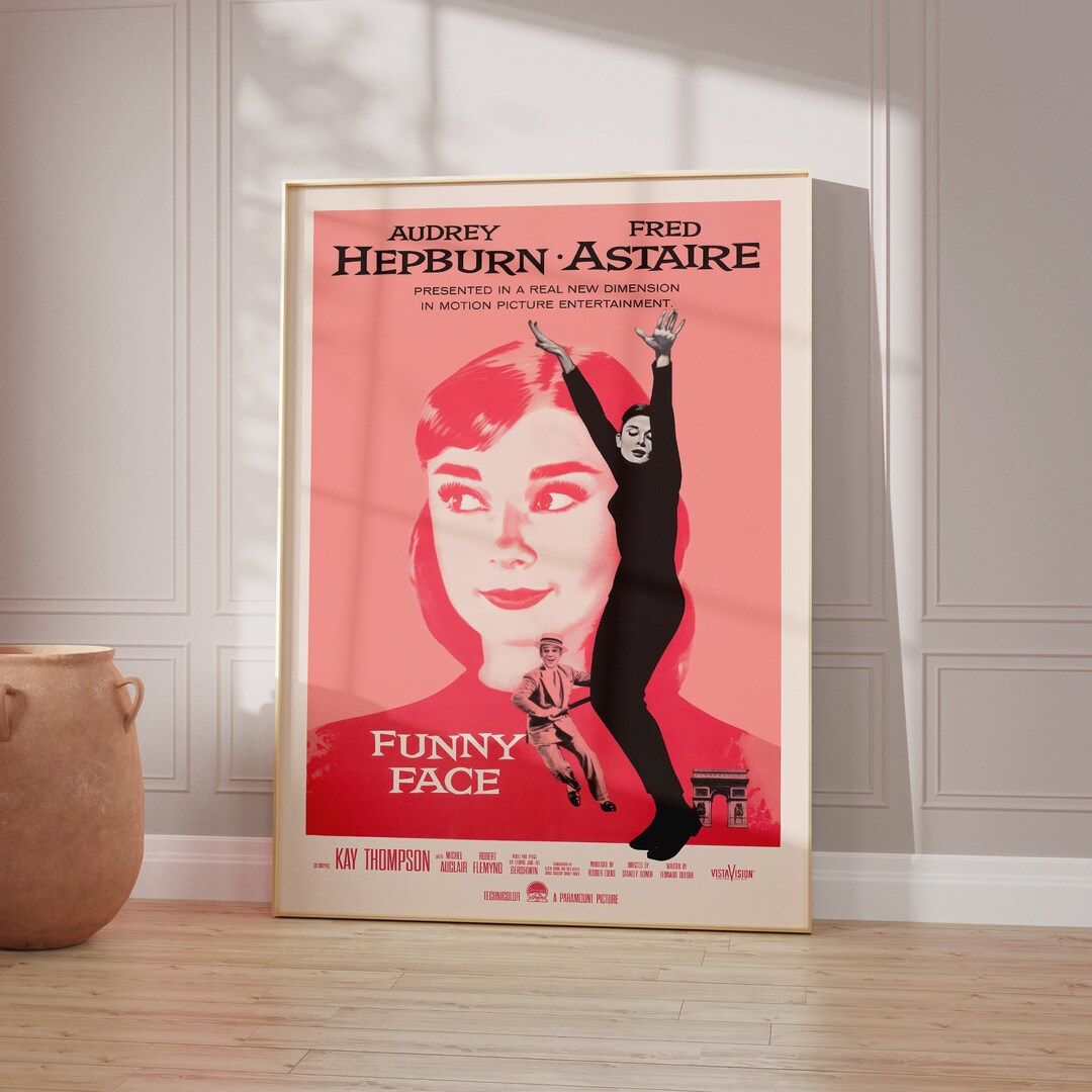 Movie Poster, Audrey Hepburn Funny Face, Classic Cinema Romantic Comedy ...