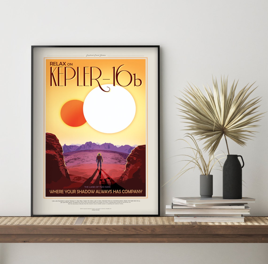 NASA JPL Travel Poster Kepler-16b Home Decor Art Deco | Etsy