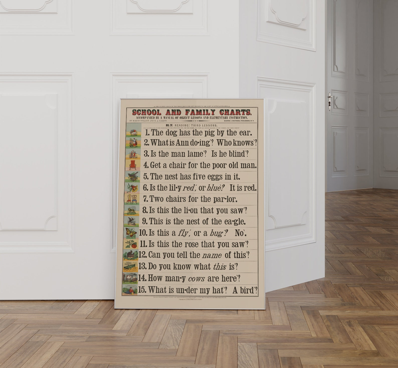 Educational Poster, School & Family Charts No IV. Reading Third Lessons ...
