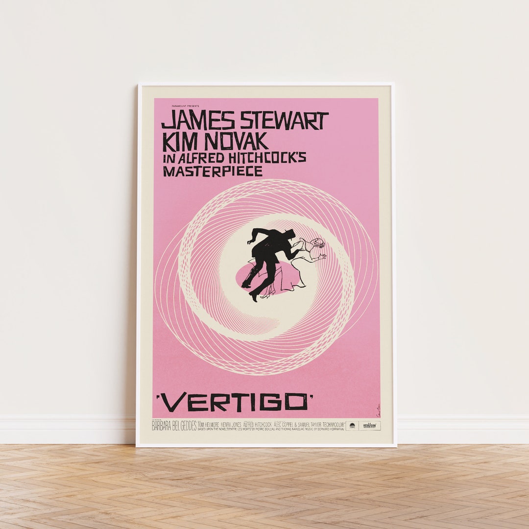 Pink Movie Poster, Vertigo Movie Print, Saul Bass Movie Poster, Pink ...