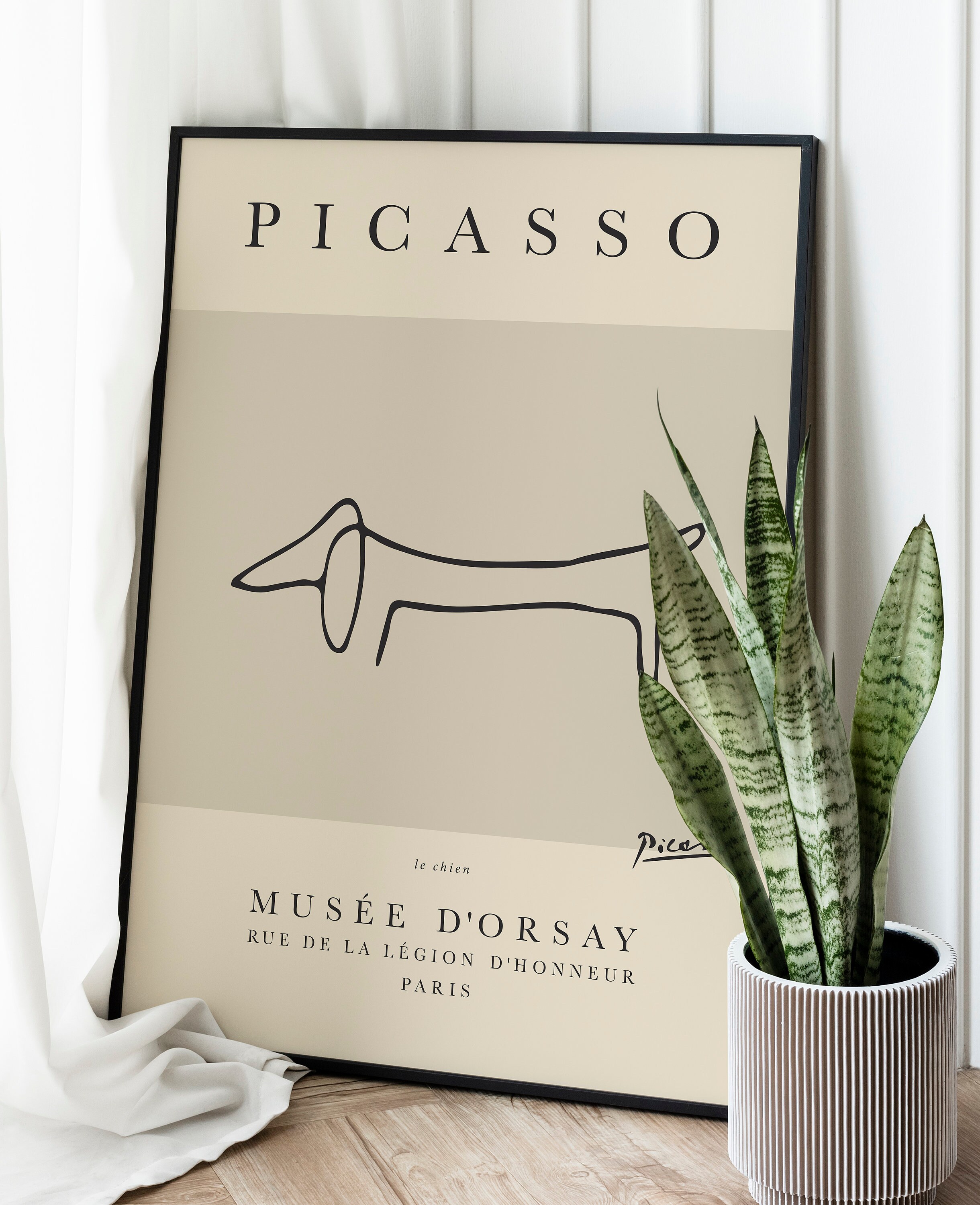 Picasso Dog Line Art Print, Minimalist Picasso Exhibition Poster ...