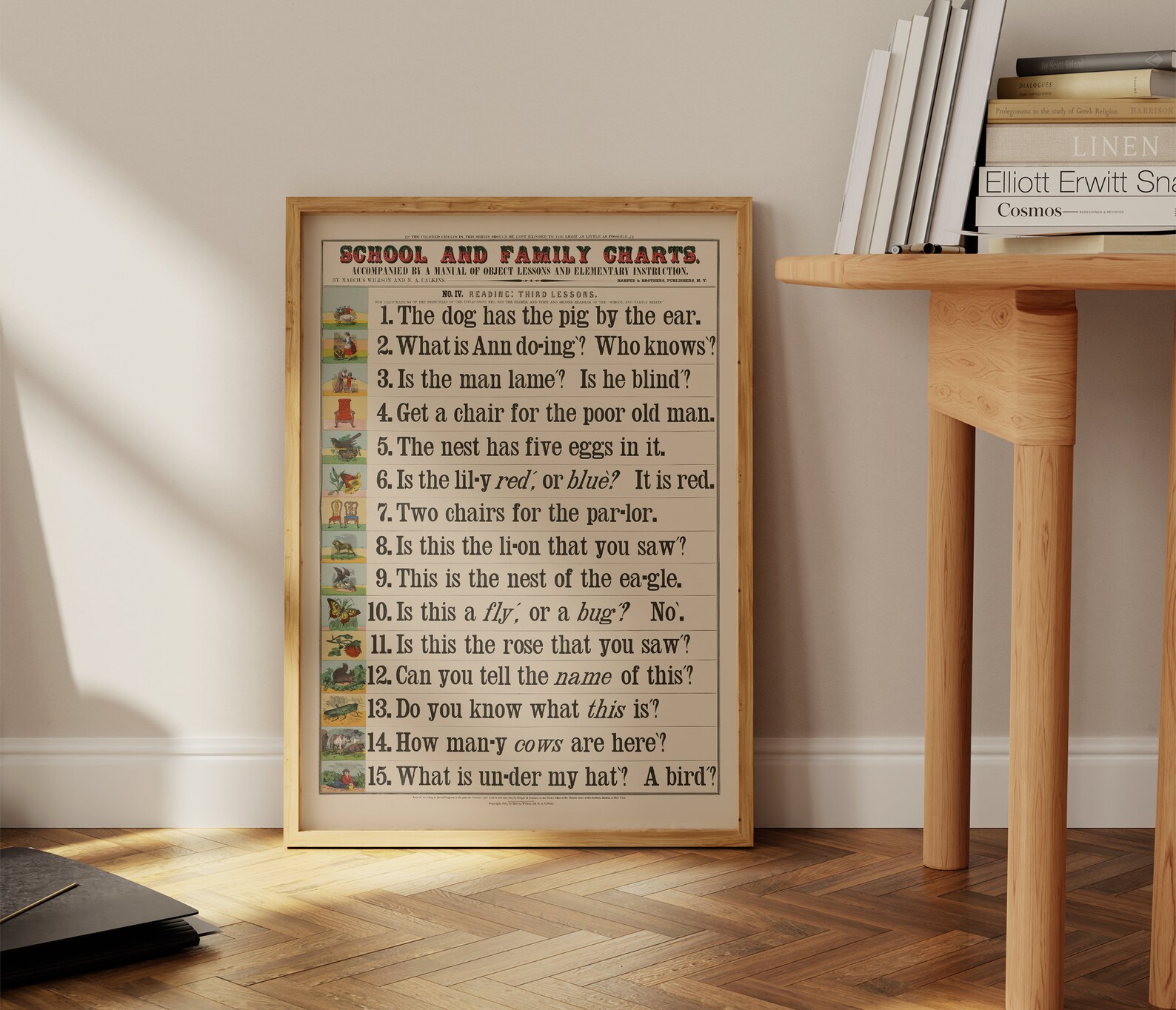 Educational Poster, School & Family Charts No IV. Reading Third Lessons ...