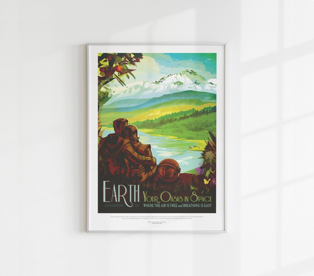 NASA JPL Earth Travel Poster, Sci-fi Fan Art, Space Travel Giclee, Gift ...