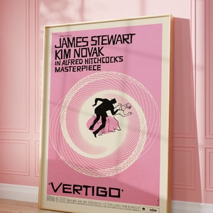 Pink Movie Poster, Vertigo Movie Print, Saul Bass Movie Poster, Pink ...