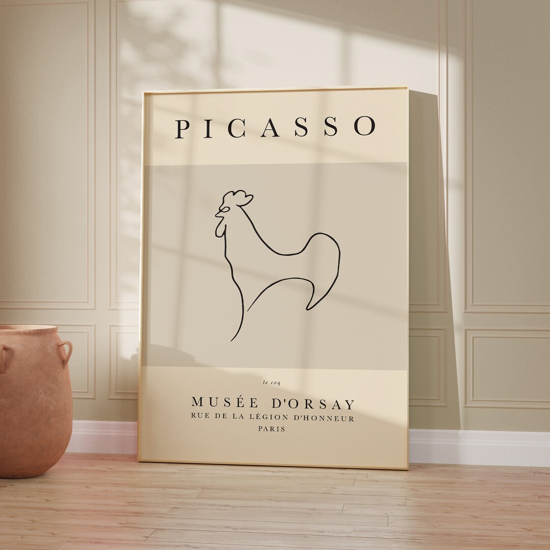 Picasso Cockerel Line Art Print: Minimalist Le Coq Giclée Décor - Etsy
