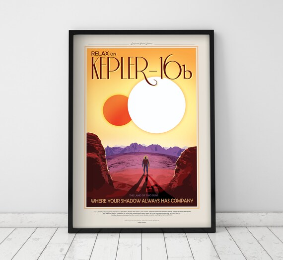 NASA JPL Travel Poster Kepler-16b Home Decor Art Deco | Etsy UK