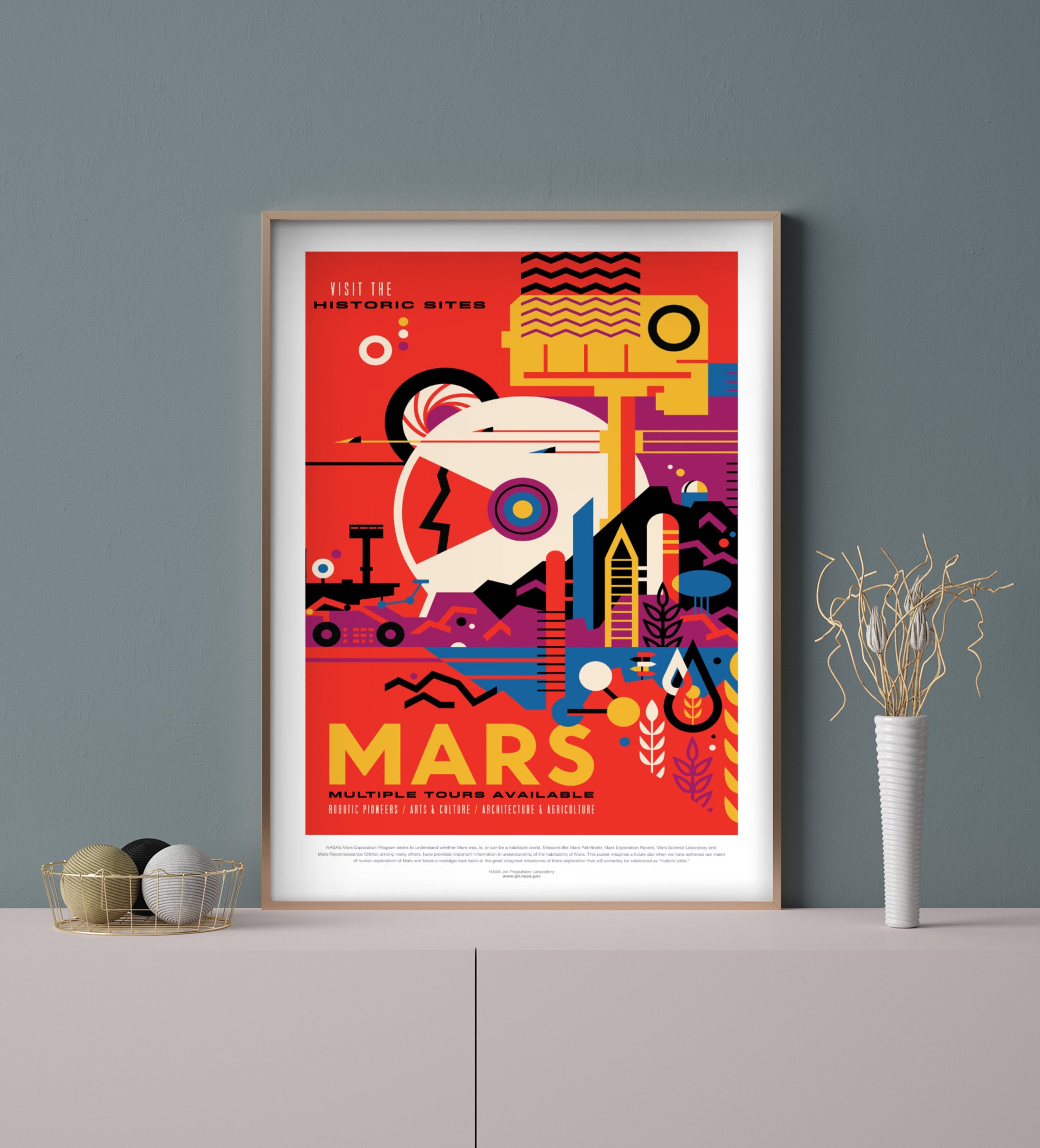 NASA JPL Travel Poster Mars Home Decor Art Deco Retro - Etsy UK