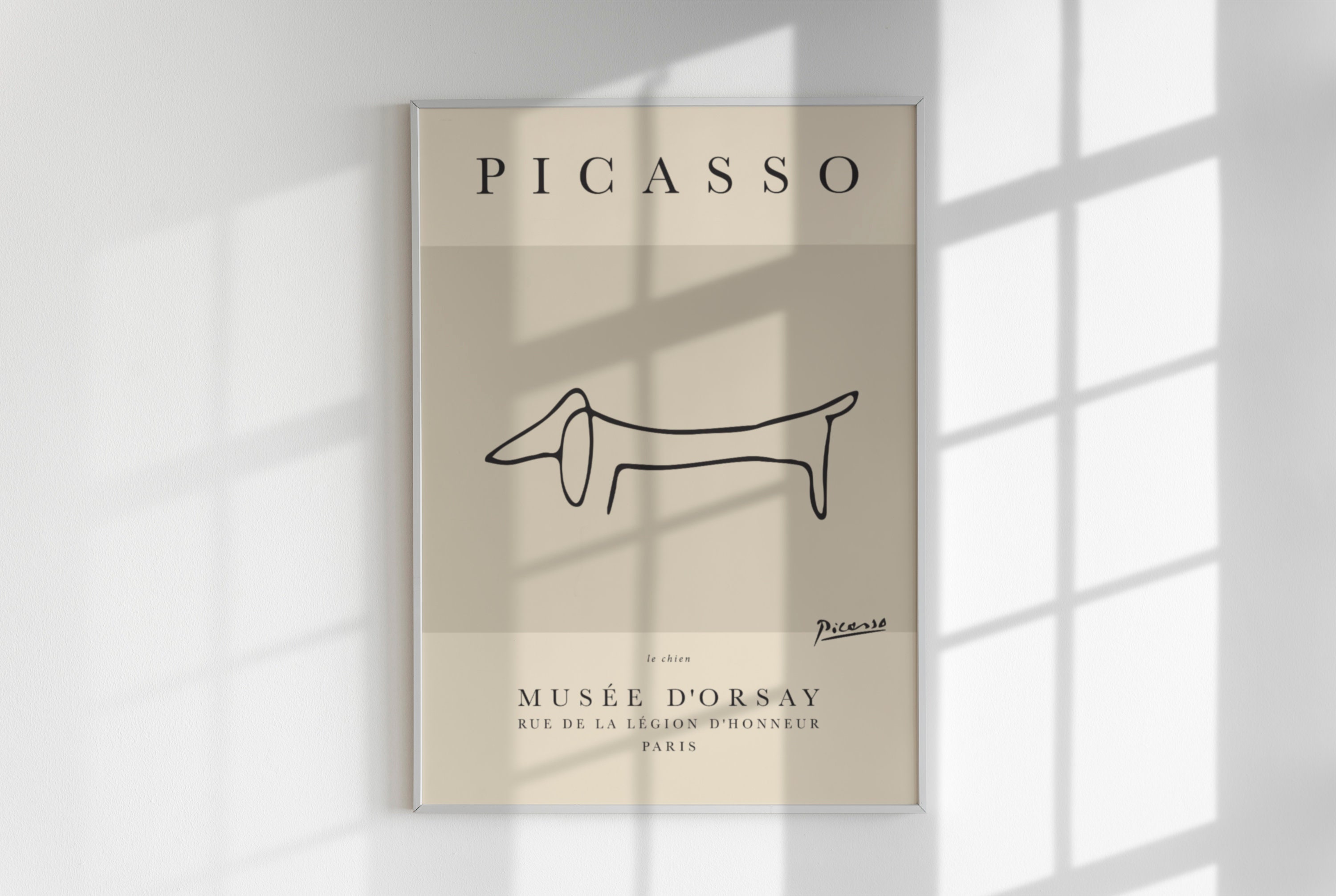 Picasso Dog Line Art Print, Minimalist Picasso Exhibition Poster ...