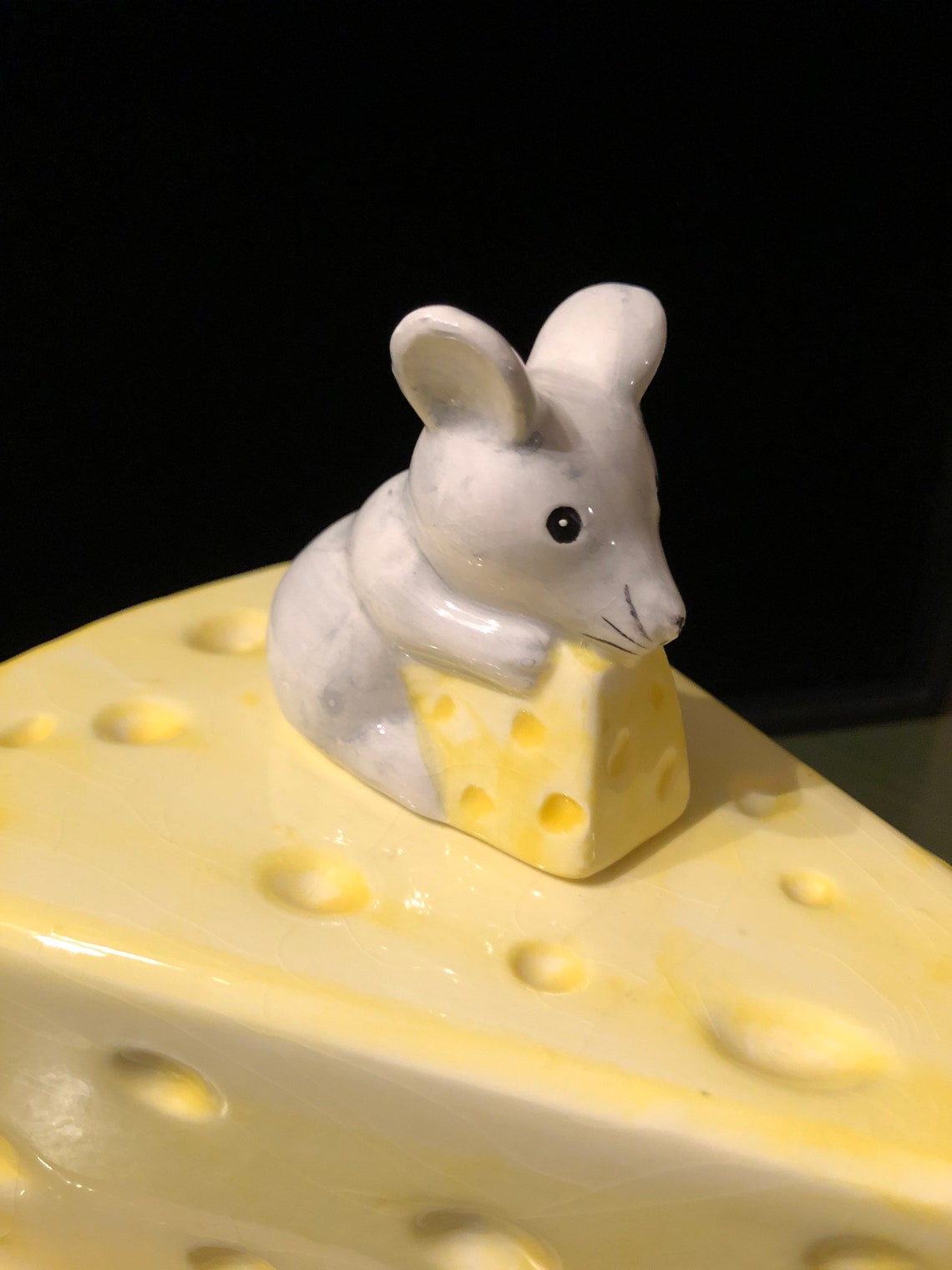 Vintage Cheese Tray Mouse on a Wedge of Cheese Ceramic Cheese | Etsy