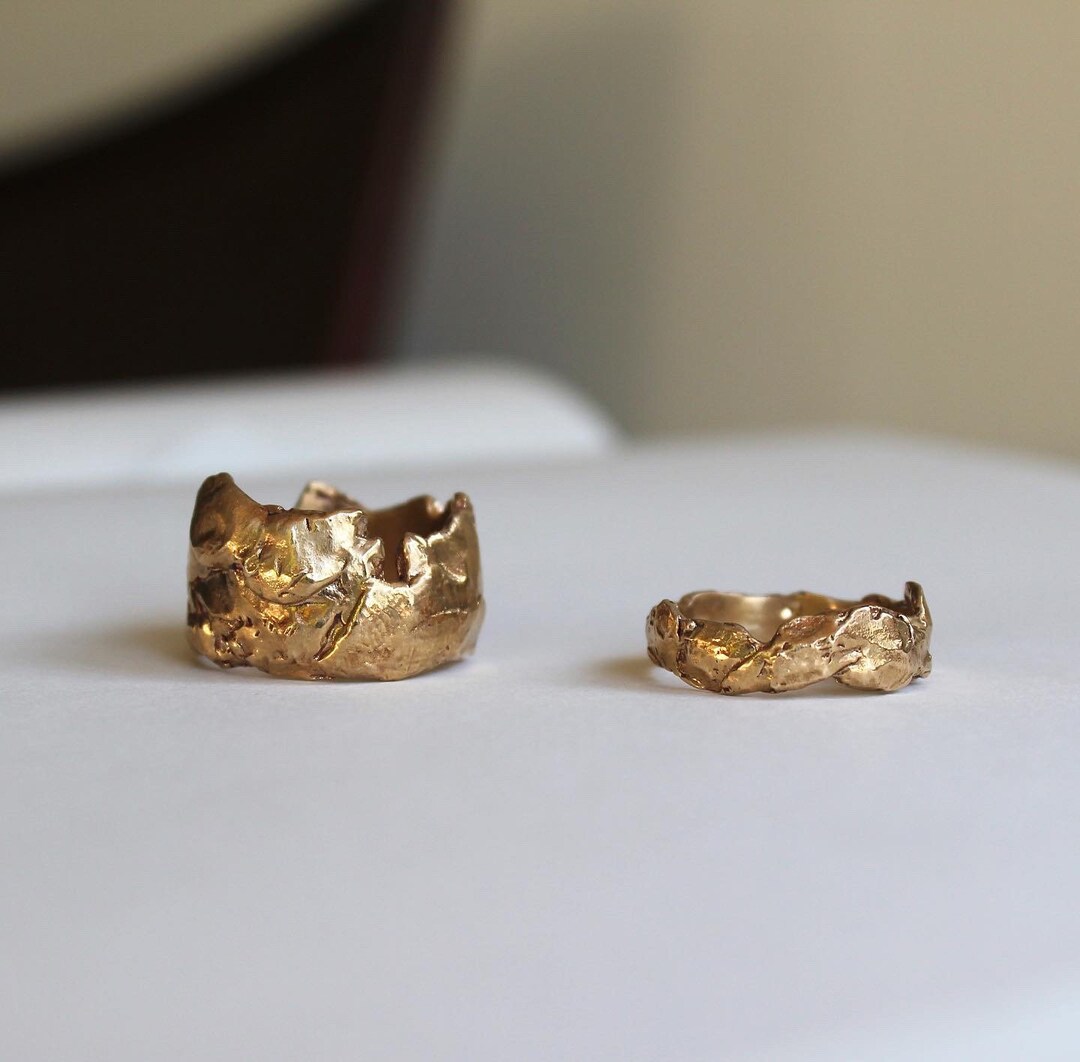 Large Hand-carved Freeform Rings in Silver or Bronze, the “thalia” Ring ...