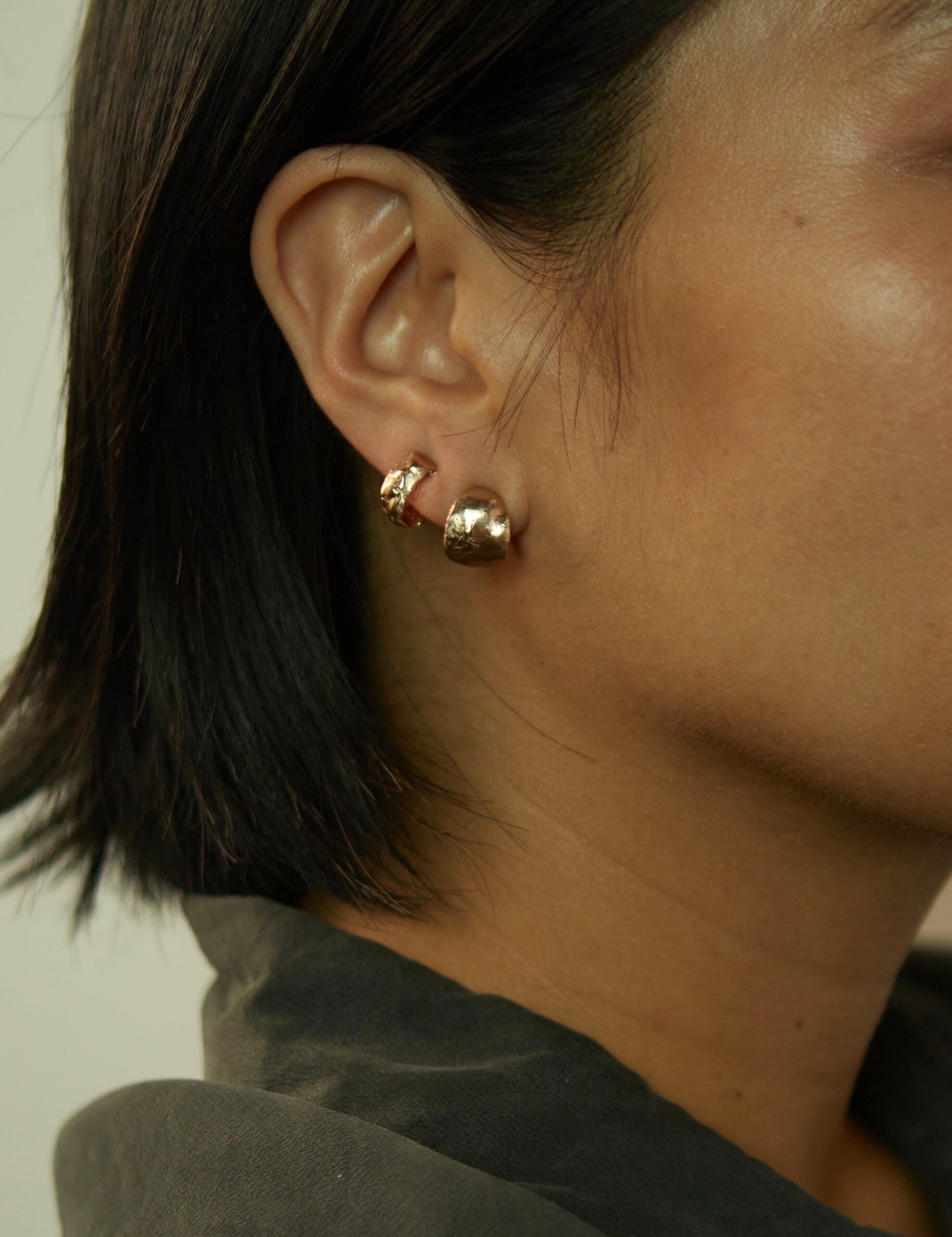 Small Lightweight Tribal Hoop Earrings for Men or Women, Handmade Utu ...