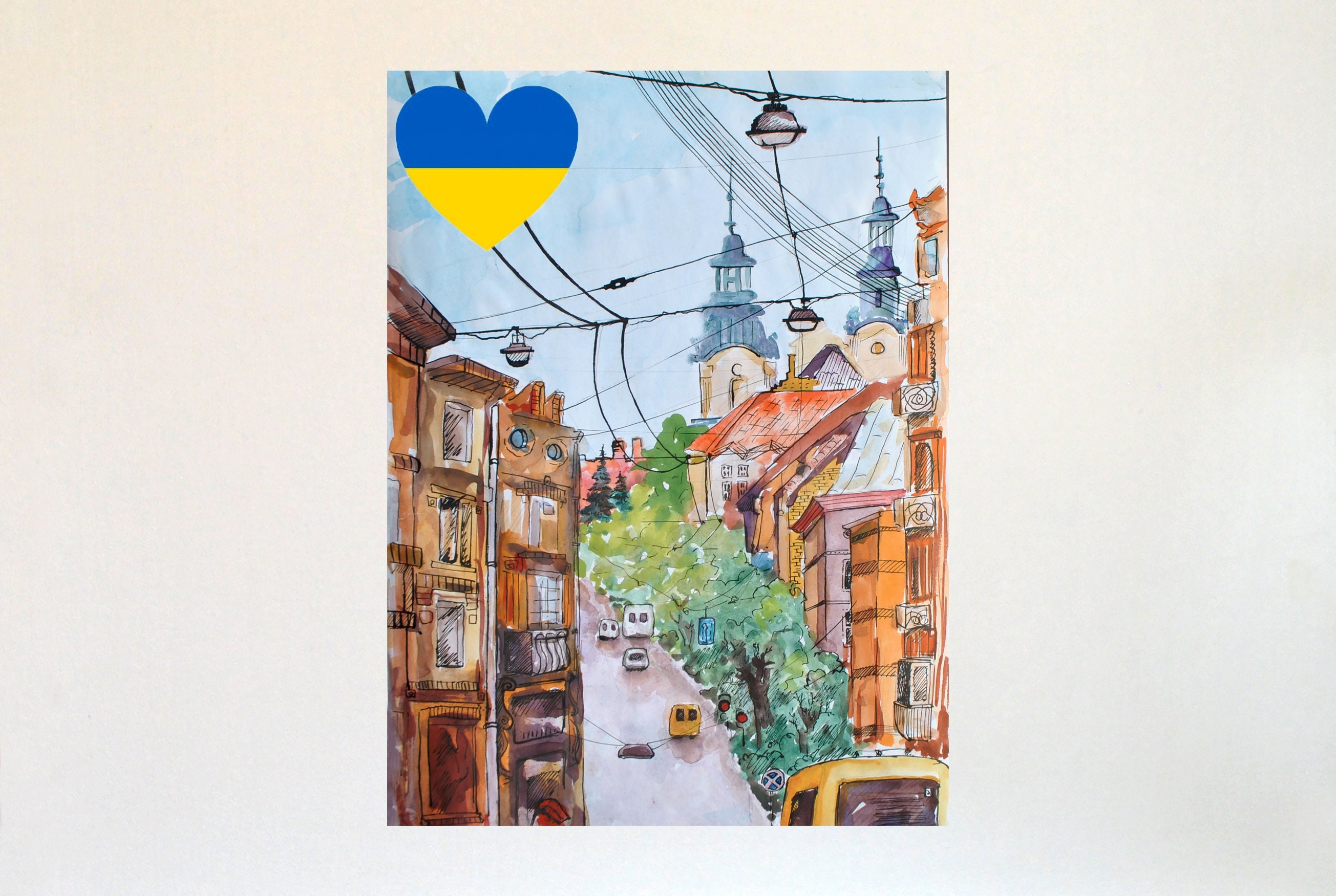 Lviv Ukrainian City Digital Art Ukraine Art Ukrainian Artist | Etsy