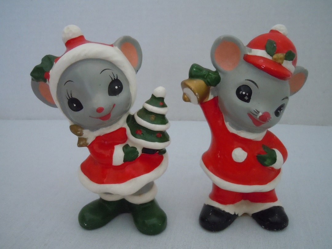 Vintage Napcoware Mice Figurines Christmas Mouse Santas Holiday ...