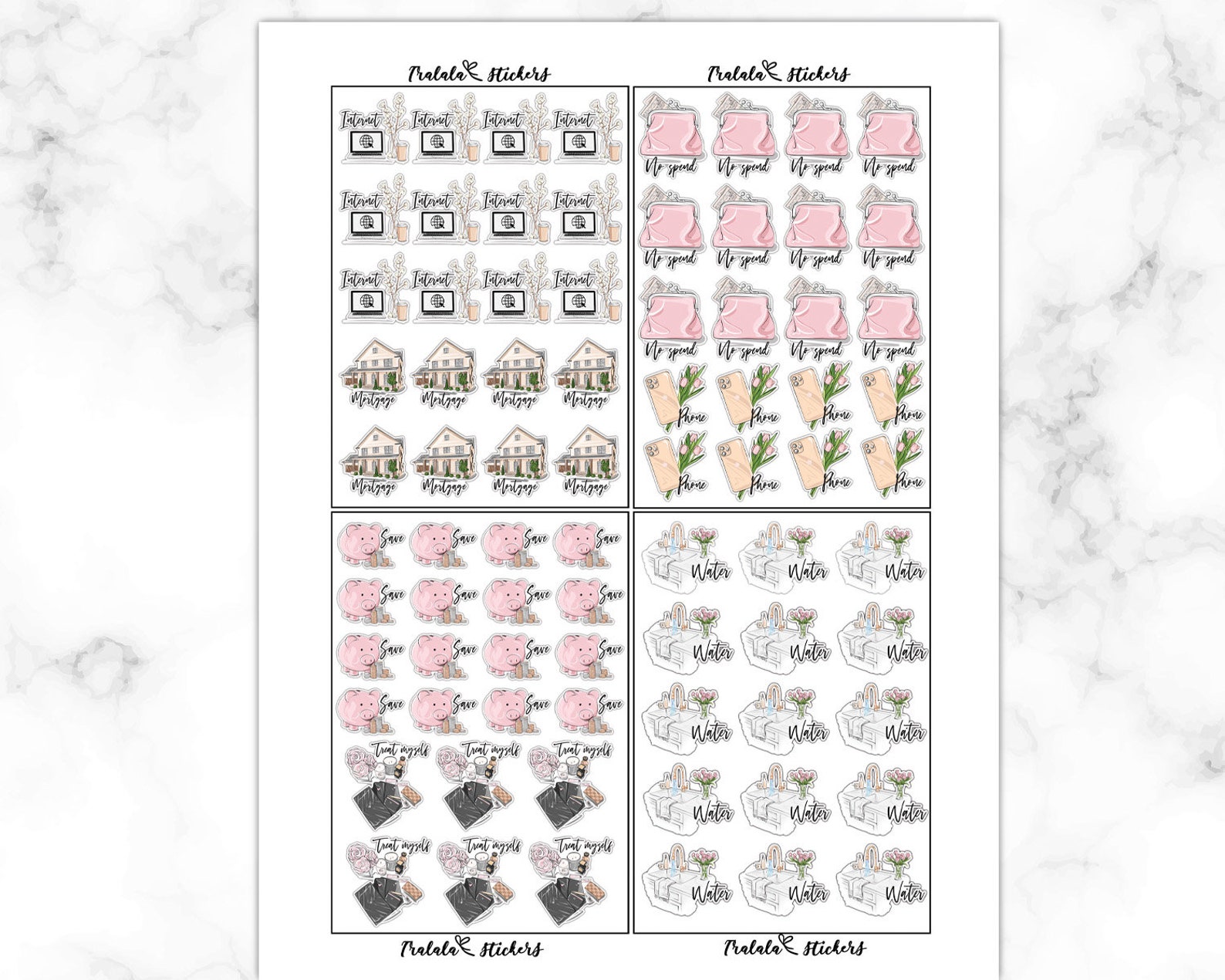 Bills Icons Printable Decorative Stickers Save Mortgage - Etsy