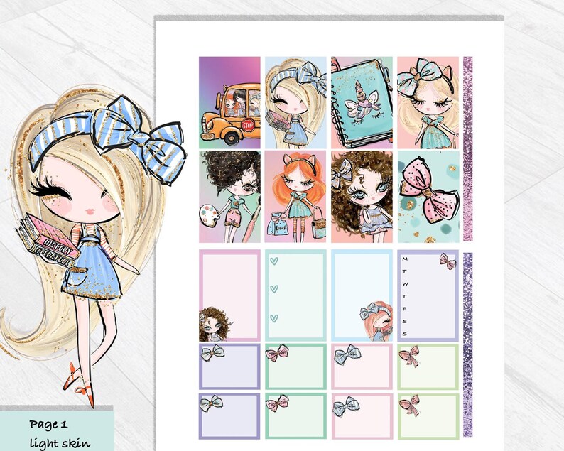Cute Girls Printable Planner Stickers for Use With Classic | Etsy