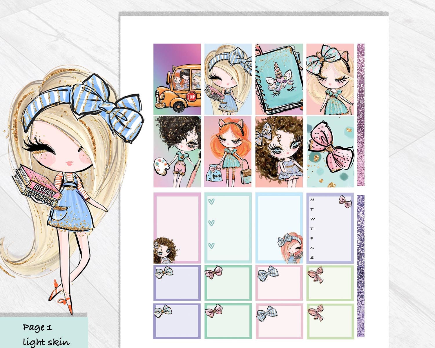 Cute Girls Printable Planner Stickers for Use With Classic - Etsy
